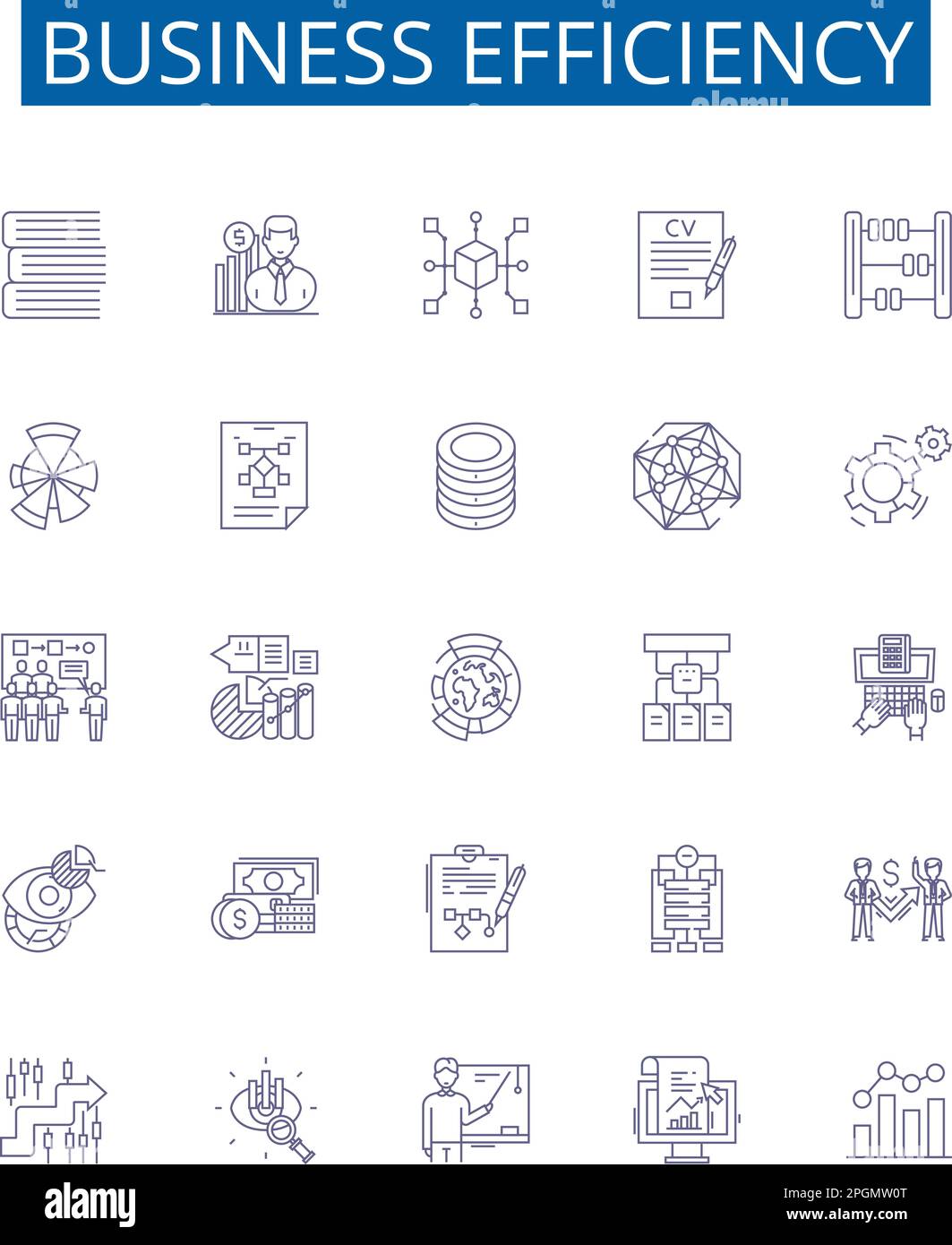Business Efficiency Line Icons Signs Set Design Collection Of