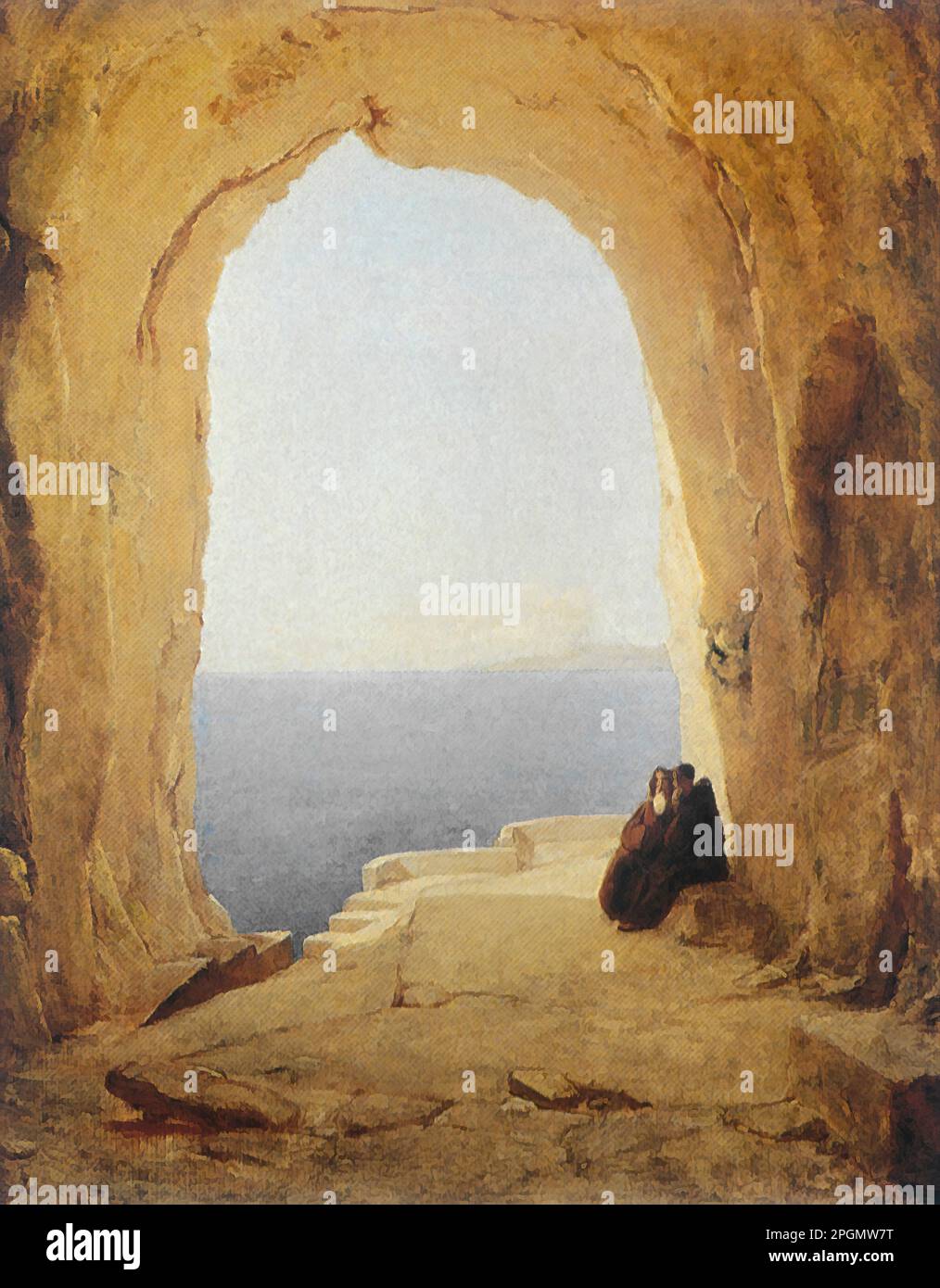 Blechen Carl - Grotto On The Gulf Of Naples - German School - 19th ...