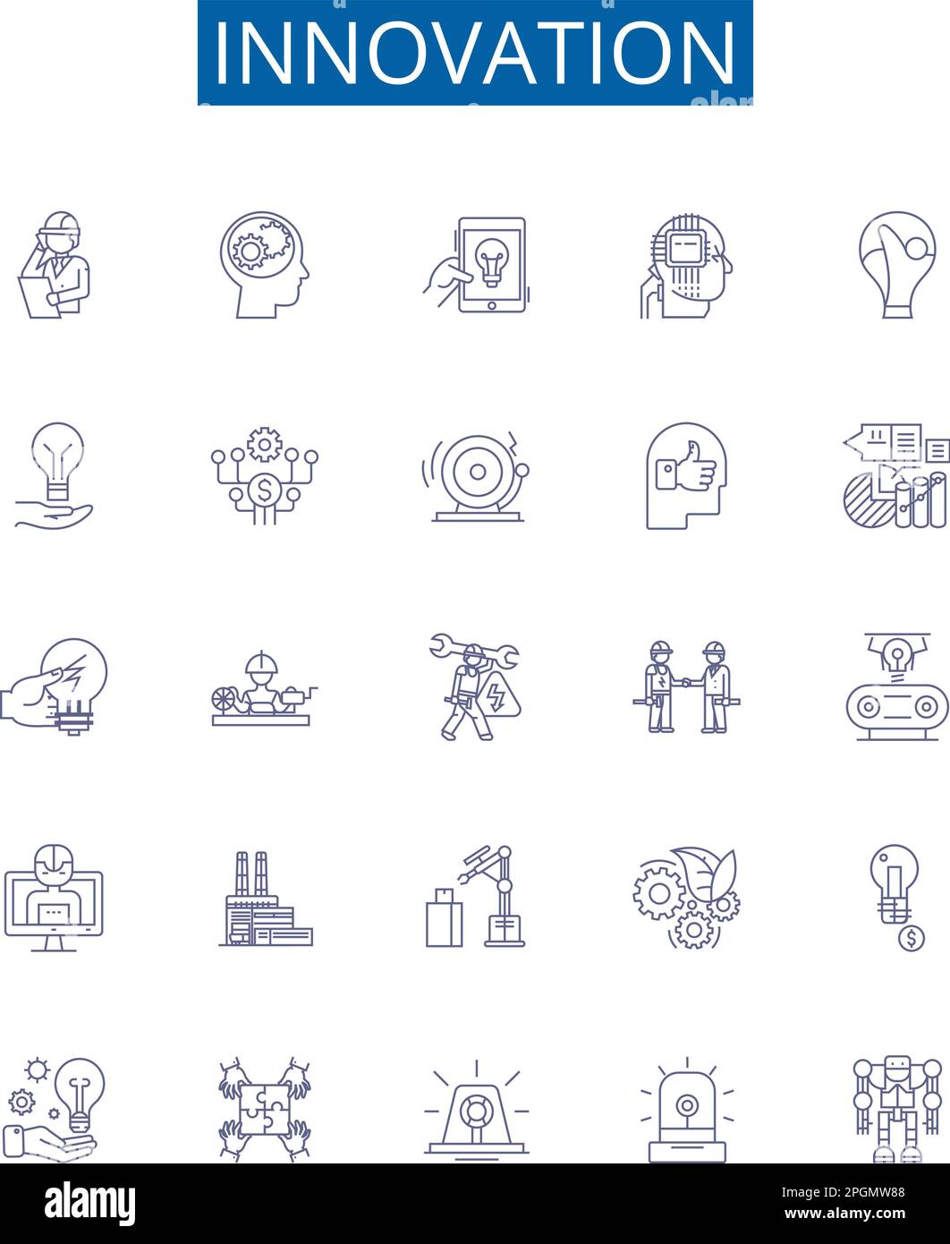 Innovation line icons signs set. Design collection of Innovate, Novel ...