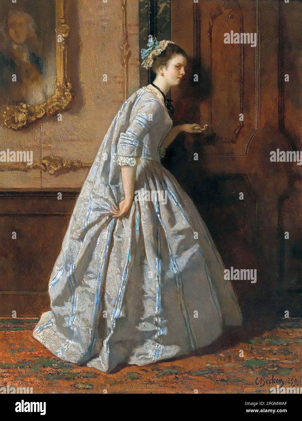 Becker Carl Ludwig Friedrich - the Eavesdropper - German School - 19th ...