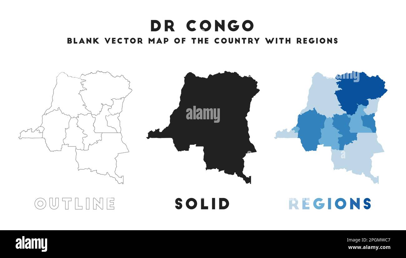 DR Congo map. Borders of DR Congo for your infographic. Vector country ...