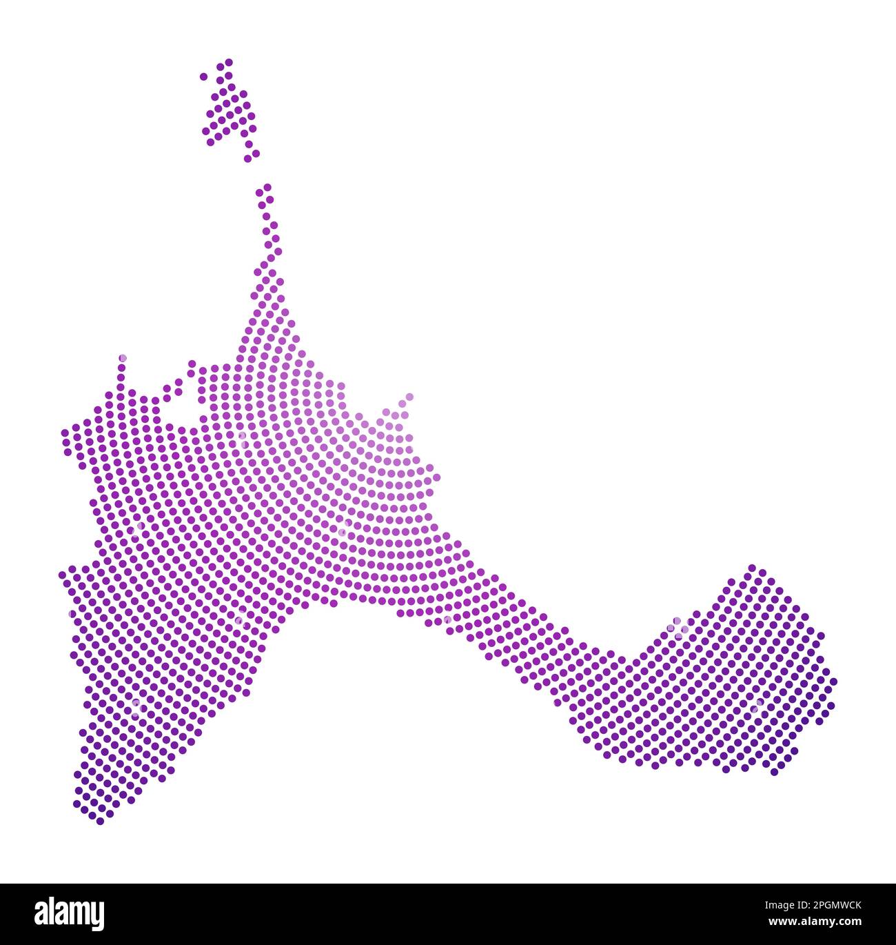 Formentera dotted map. Digital style shape of Formentera. Tech icon of the island with ...