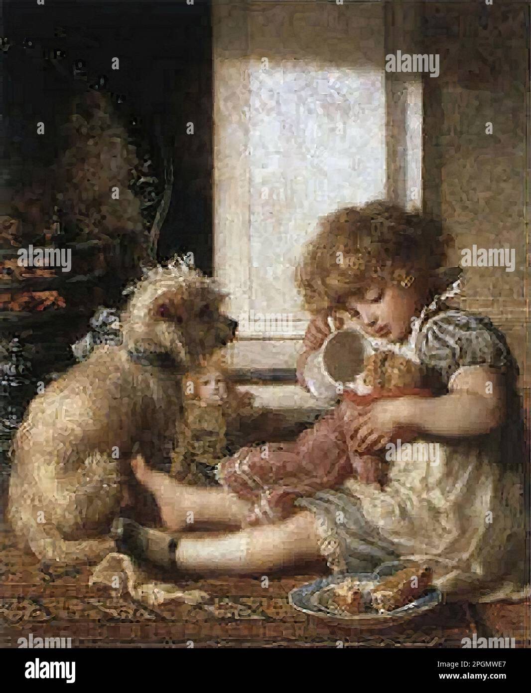 Bauerle Karl Wilhelm Friedrich - Nursery Life - German School - 19th ...