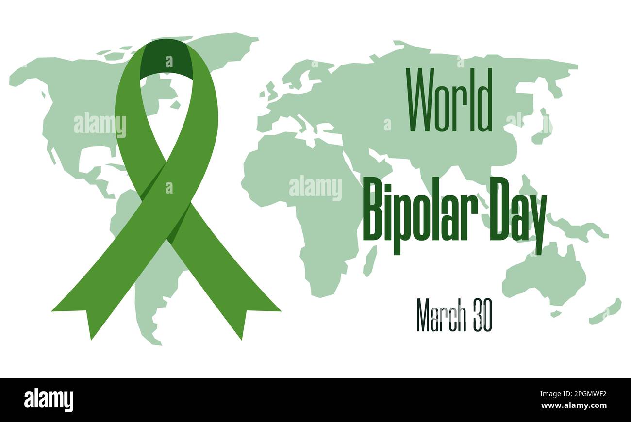 World bipolar day on March 30 concept. Vector illustration of world map ...