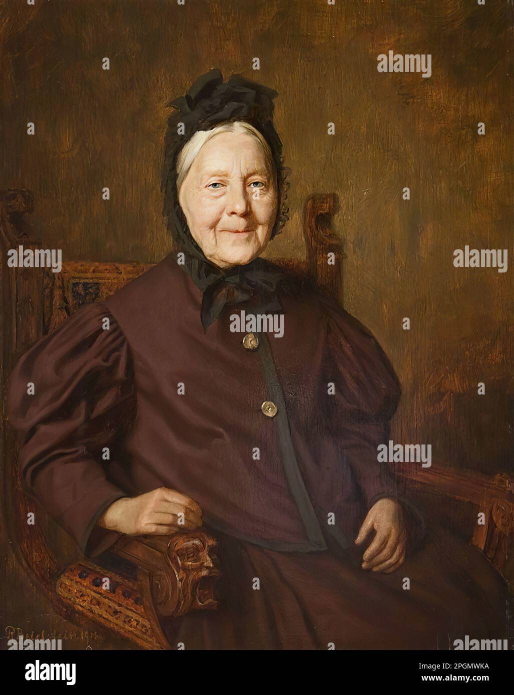 Beielstein Robert - Old Lady IN Armchair - German School - 19th Century ...