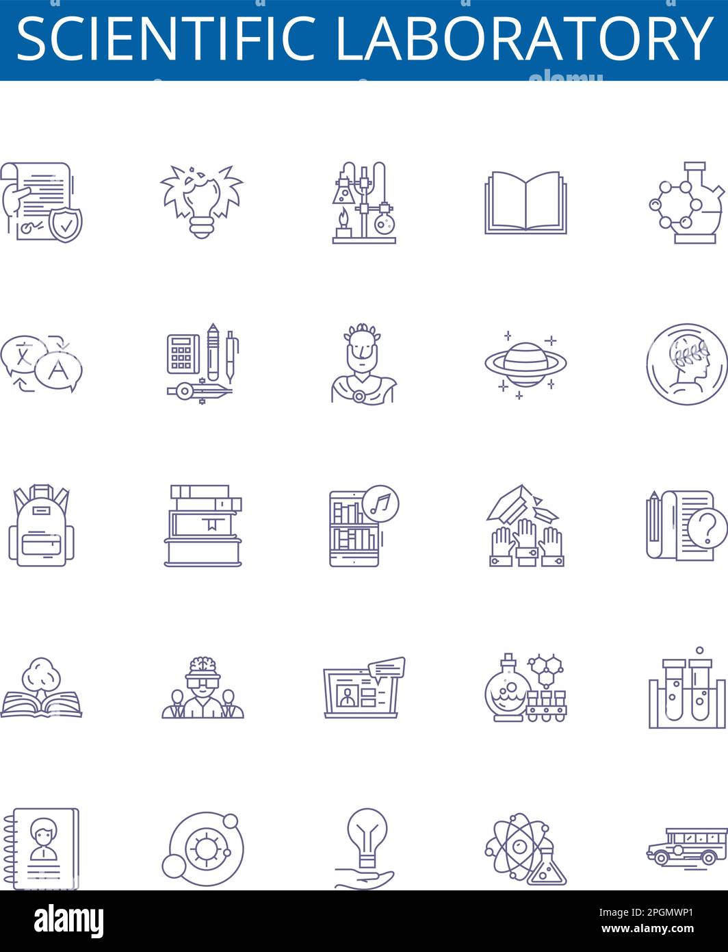 Scientific laboratory line icons signs set. Design collection of ... Scientific laboratory line icons signs set. Design collection of ...