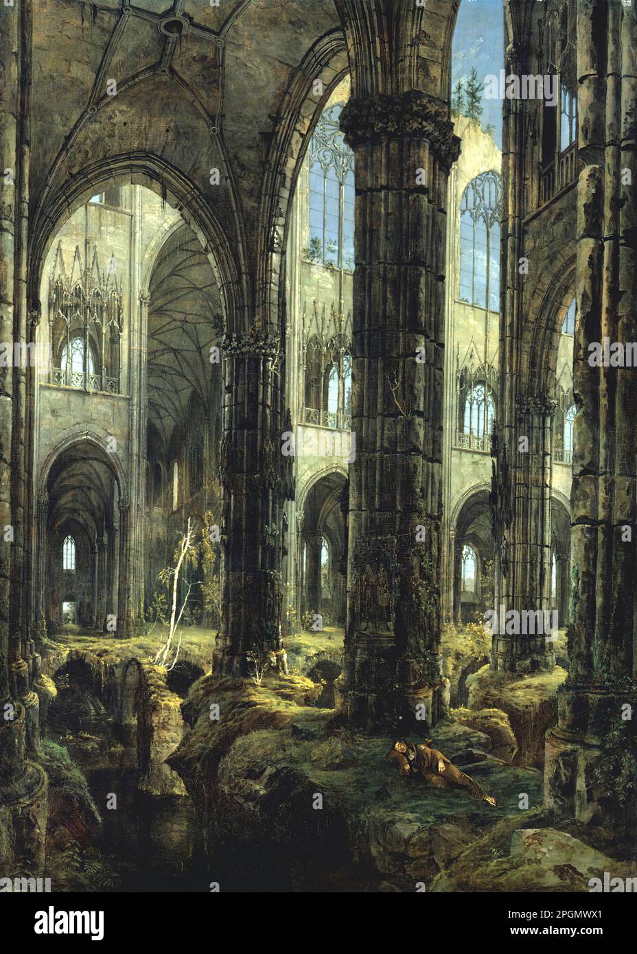 Blechen Carl - Gothic Church Ruins - German School - 19th Century ...