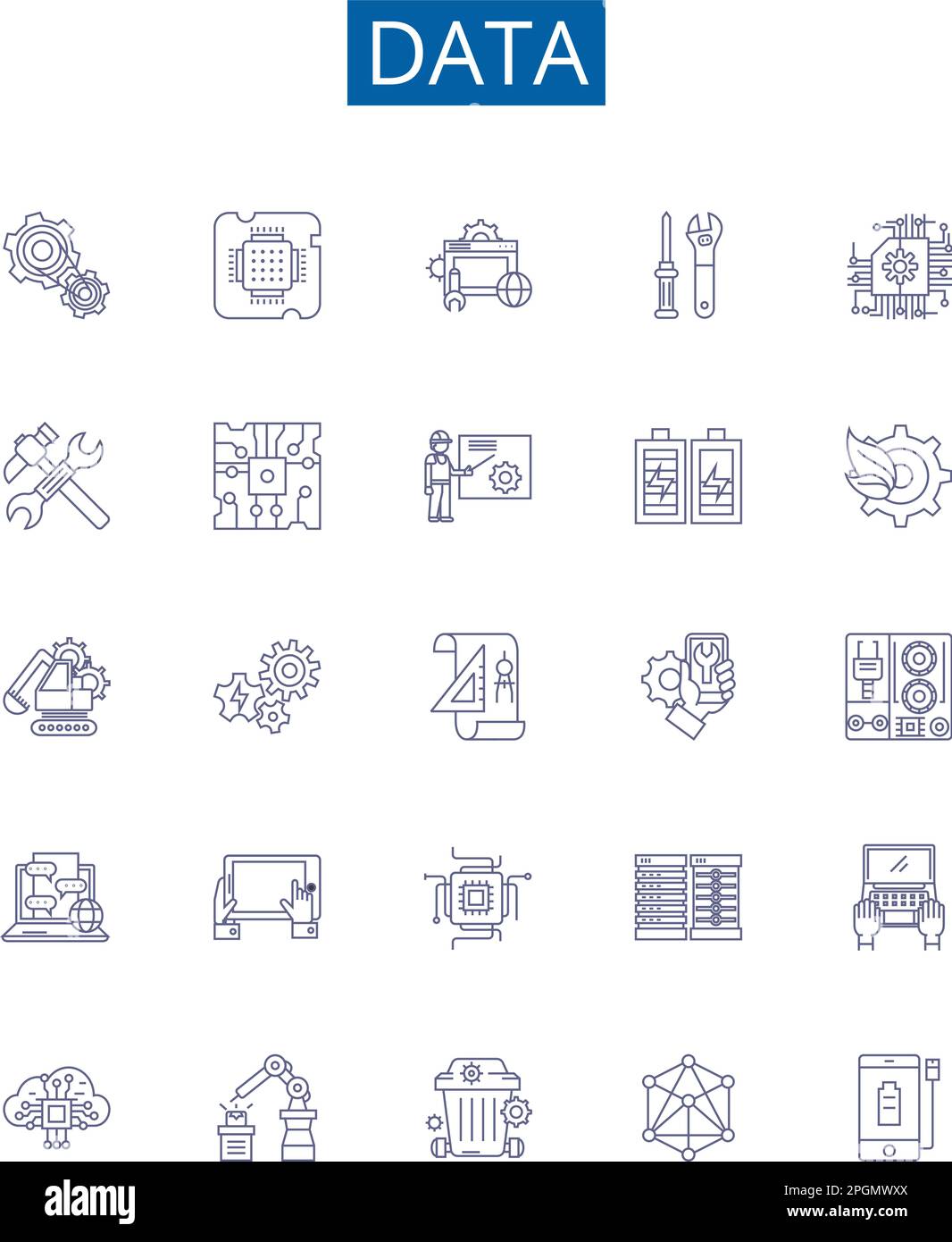 Data Line Icons Signs Set Design Collection Of Data Analytics
