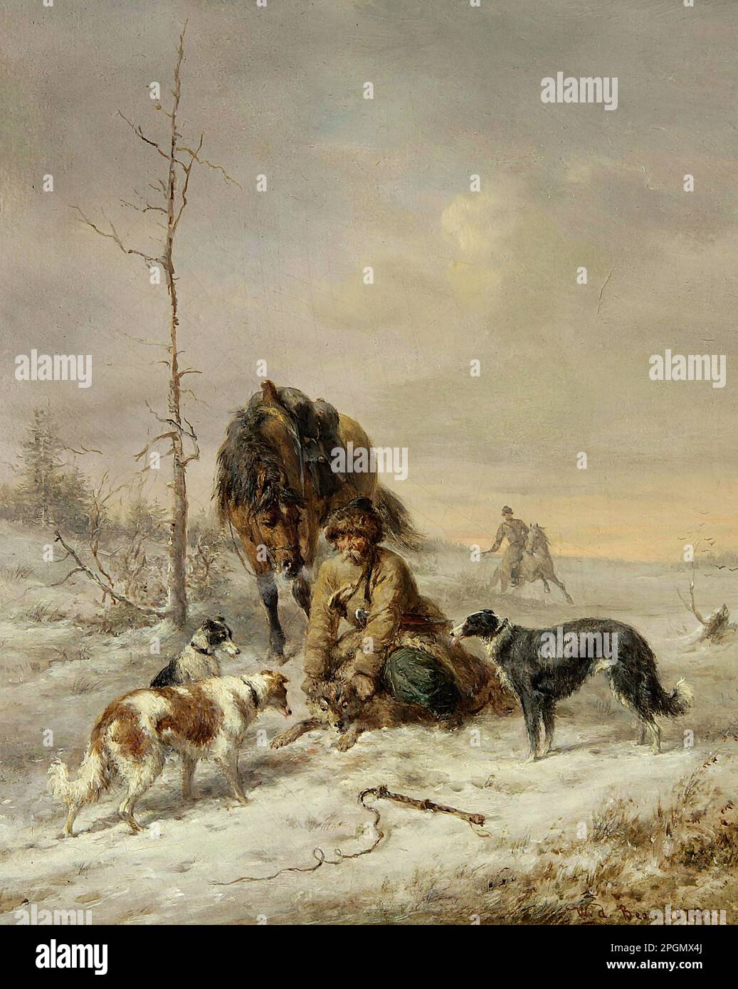 Beer Wilhelm Amandus - The Wolf Captured Alive - German School - 19th ...