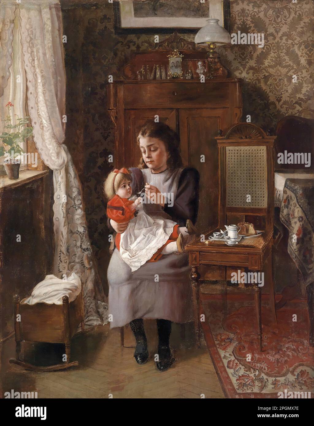 Seitz Anton - the Doll Mother - German School - 19th Century - Seitz ...