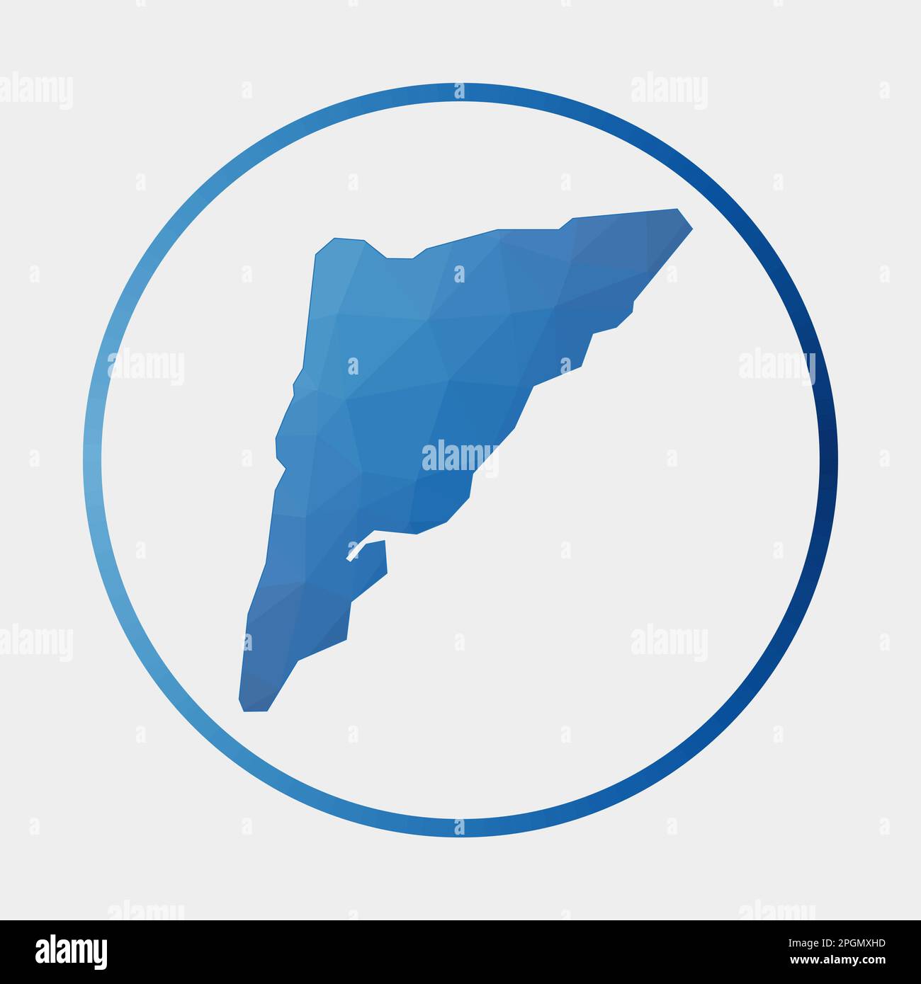 Salt Cay, Turks Islands icon. Polygonal map of the island in gradient ...