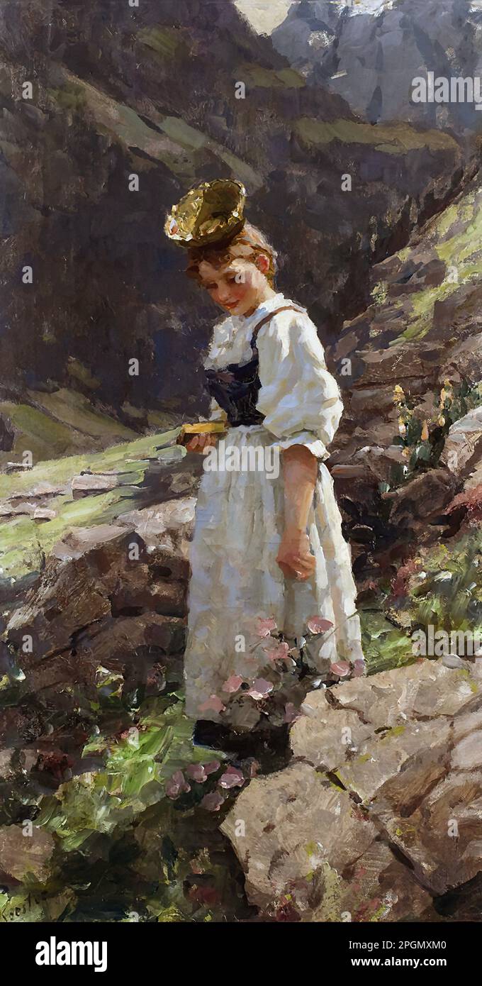 Koester Alexander - Peasant Girl in Upper Bavarian Festive Costume ...
