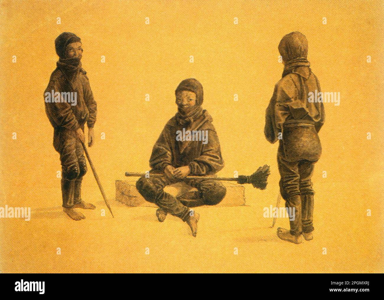 Blechen Carl - Three studies of a chimney sweep boy - German School ...