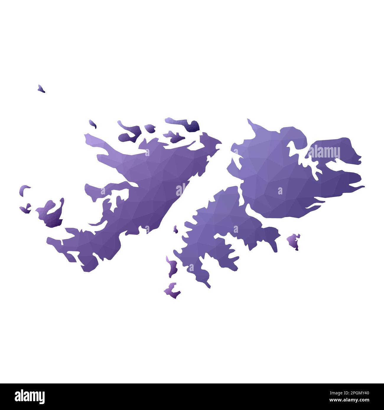 Falklands map. Geometric style country outline. Indelible violet vector ...