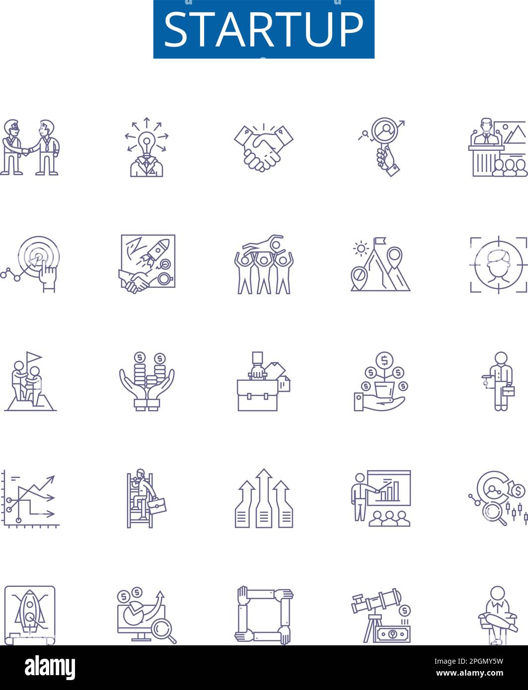 Startup line icons signs set. Design collection of Entrepreneur ...