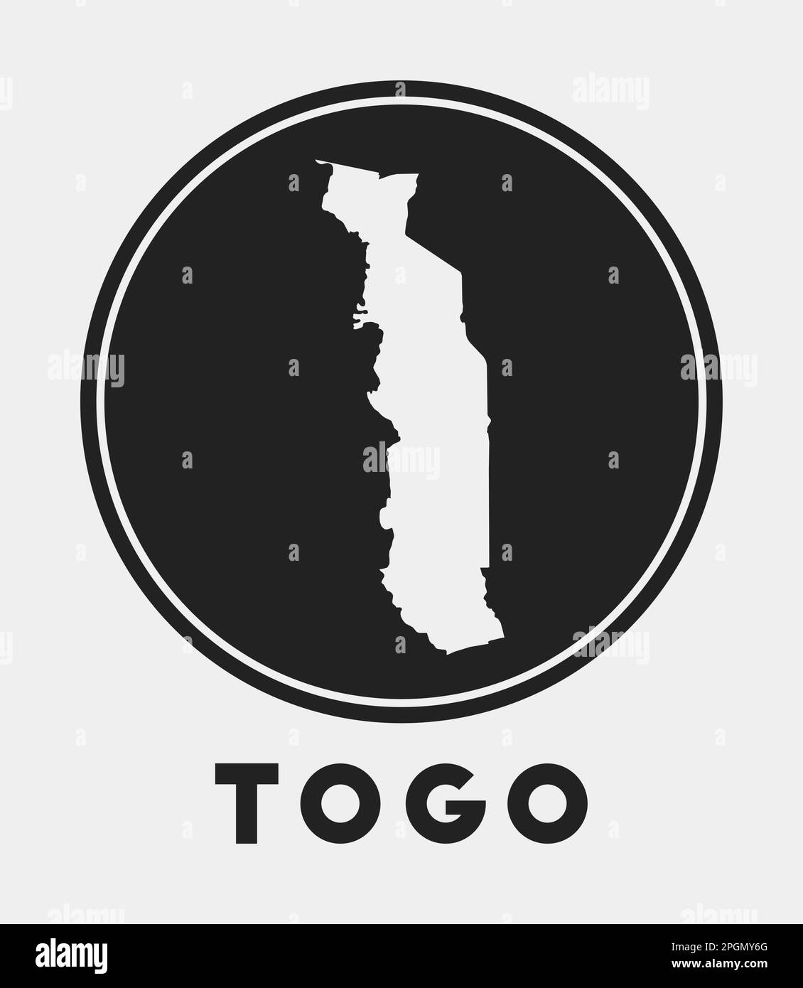 Togo icon. Round logo with country map and title. Stylish Togo badge ...