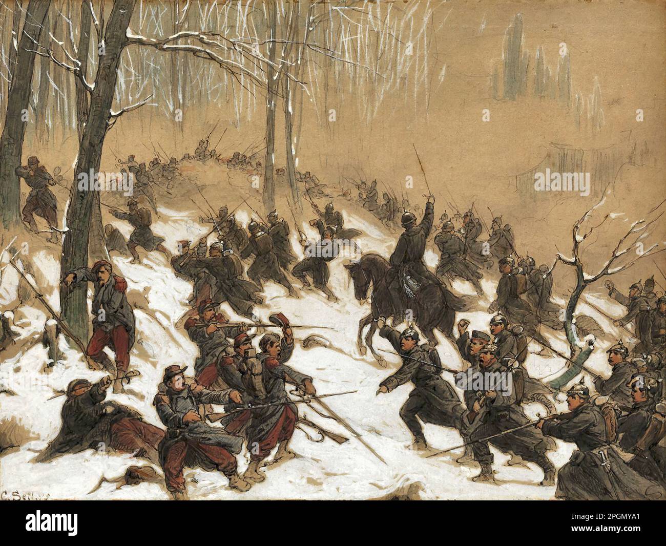 Sell Christian - Winter war scene from the war 1870-71 - German School ...