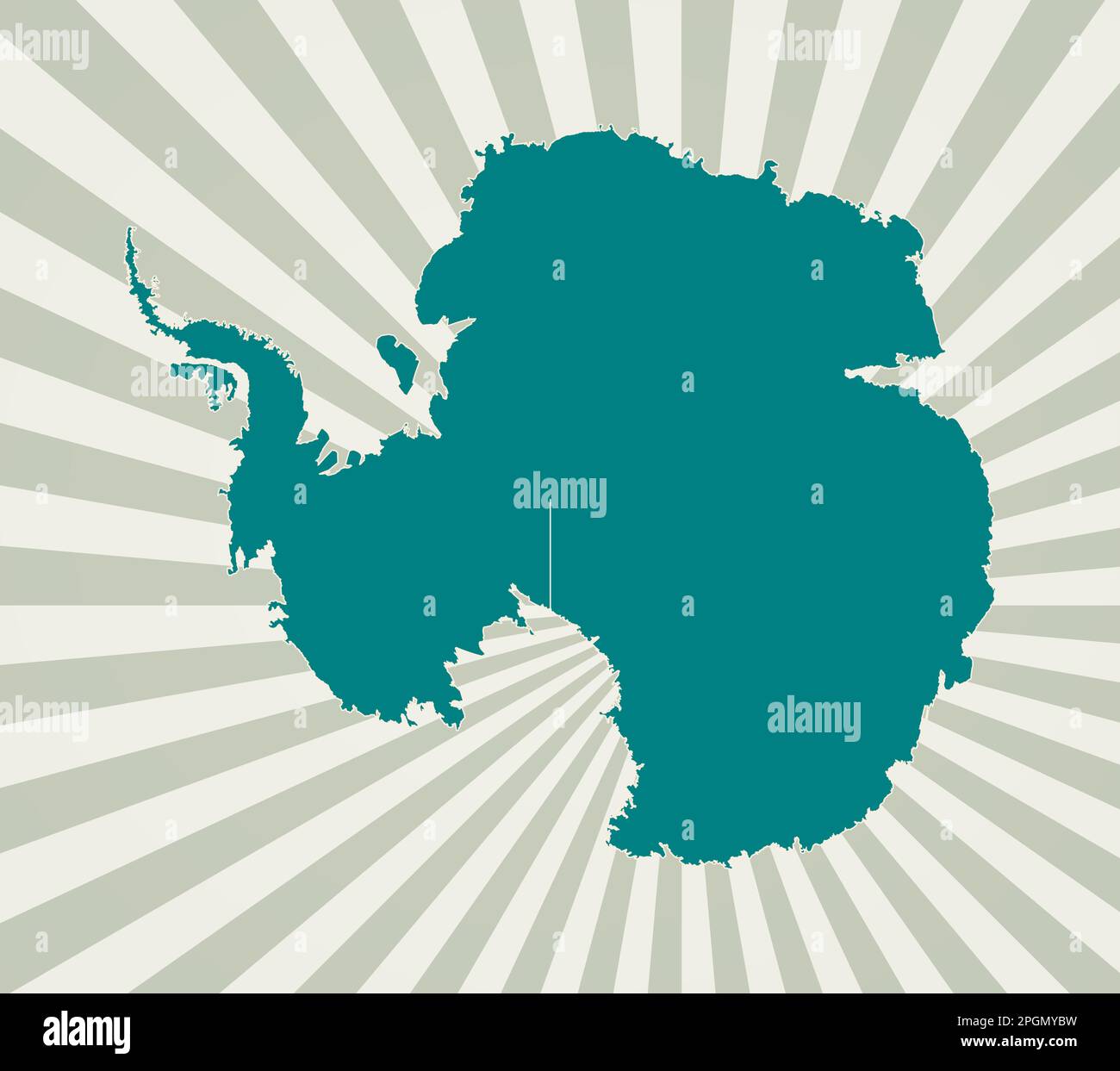 Antarctica map. Poster with map of the continent in retro color palette ...
