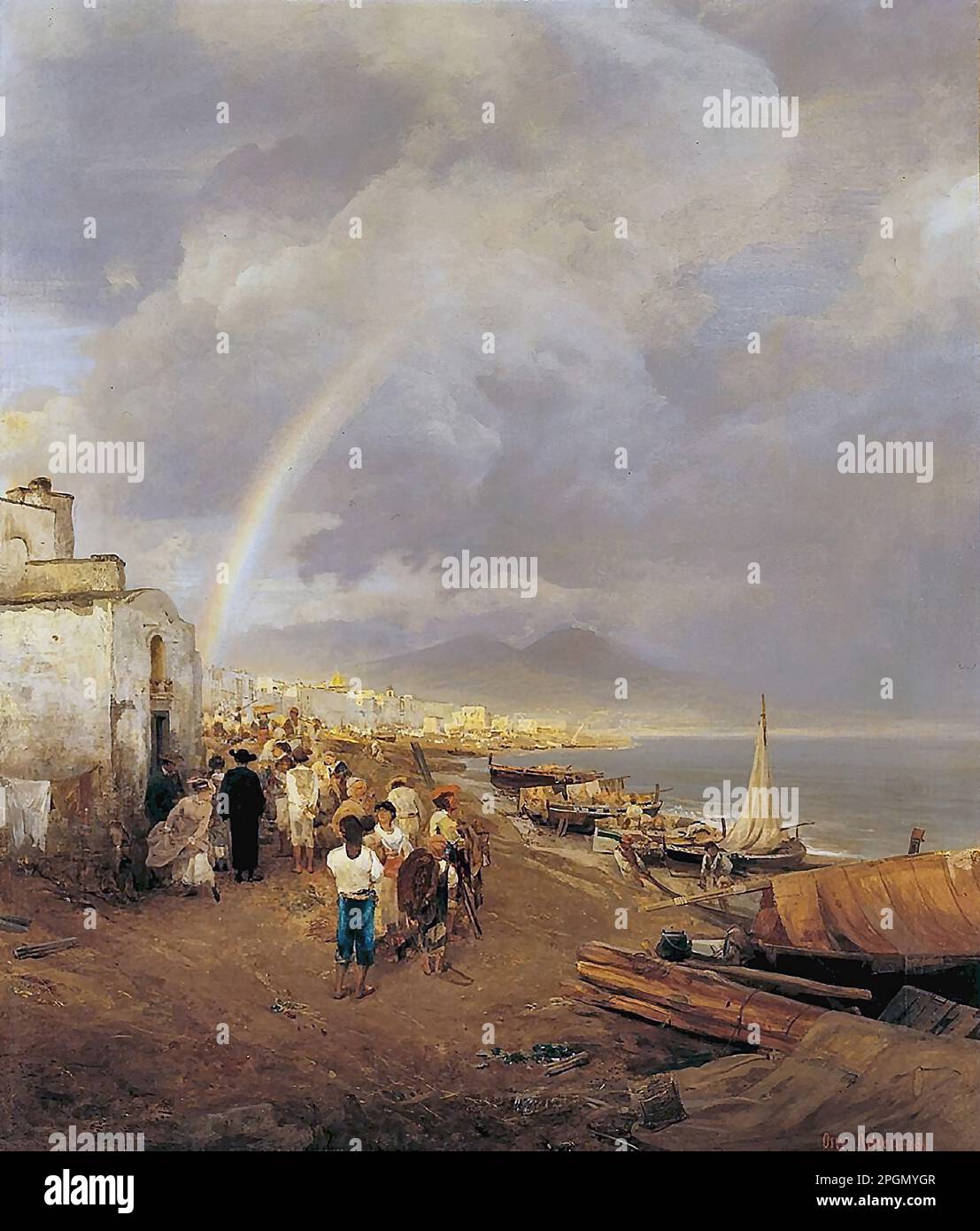 Achenbach Oswald - Abziehendes Gewitter Und Ein Regenbogen Uber Dem ...