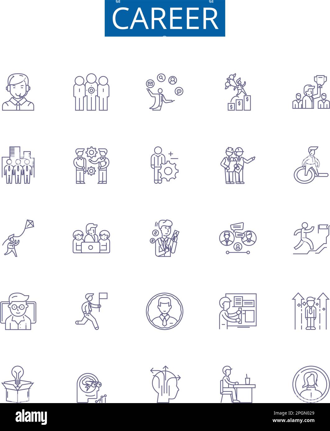 Career line icons signs set. Design collection of Employment, Job ...