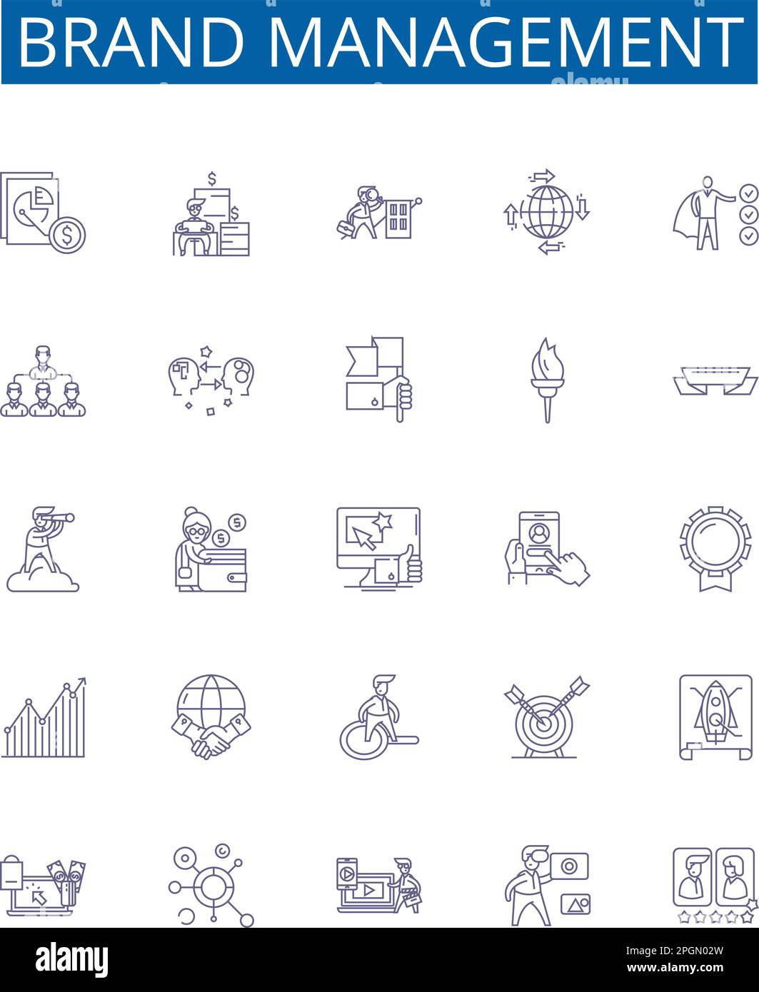 Brand management line icons signs set. Design collection of Branding ...