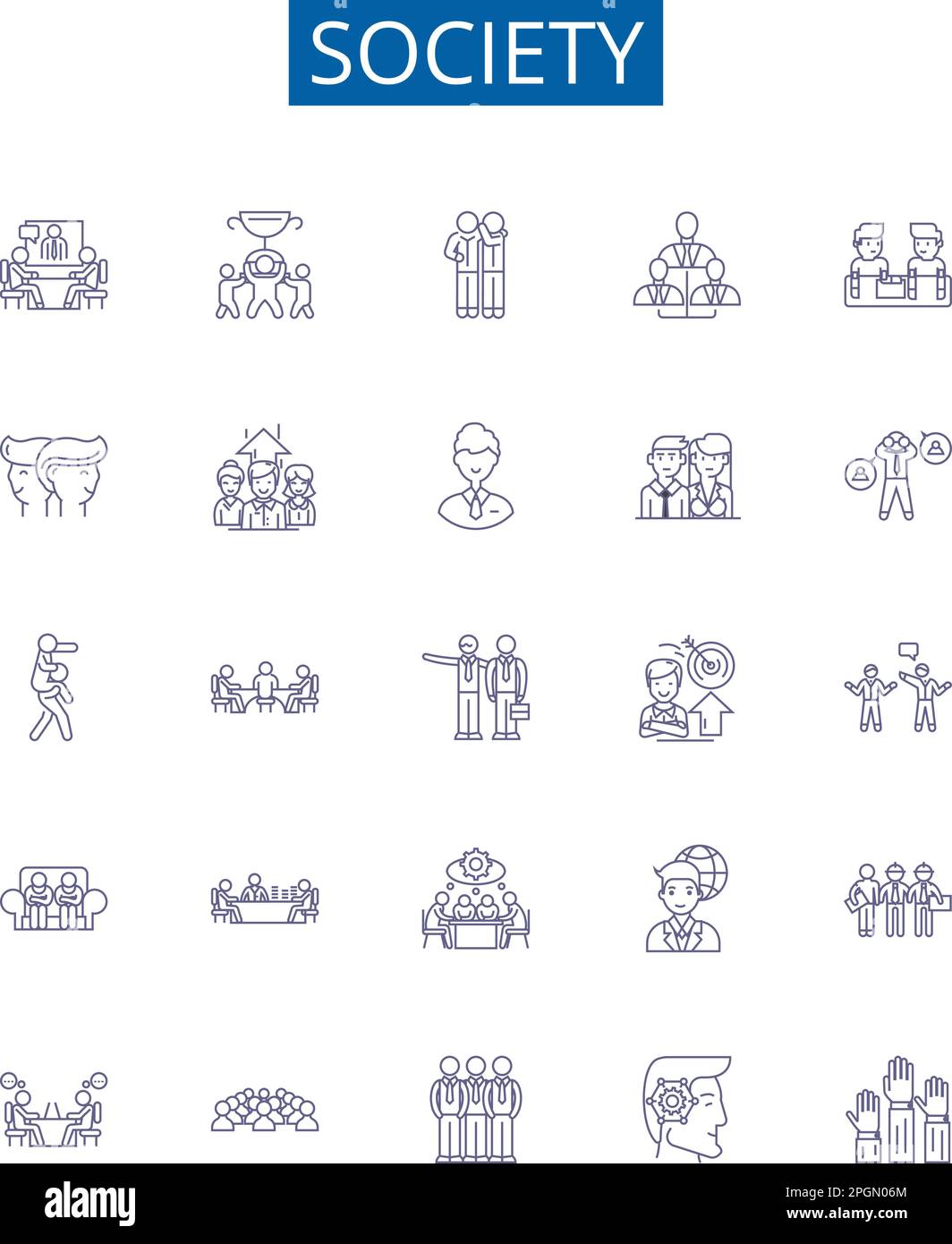 Society line icons signs set. Design collection of Society, community ...