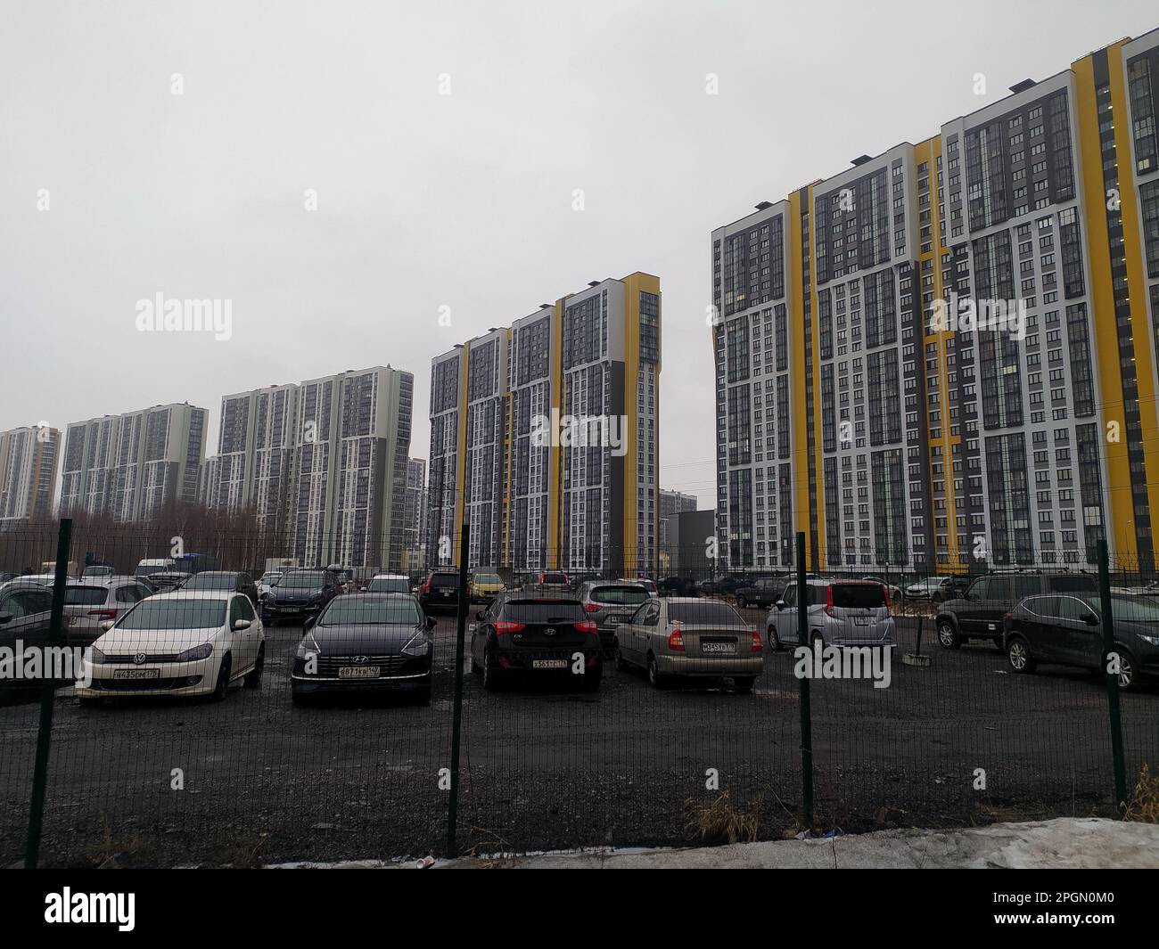 Russian Federation. Saint Petersburg. March. Residential buildings, new ...