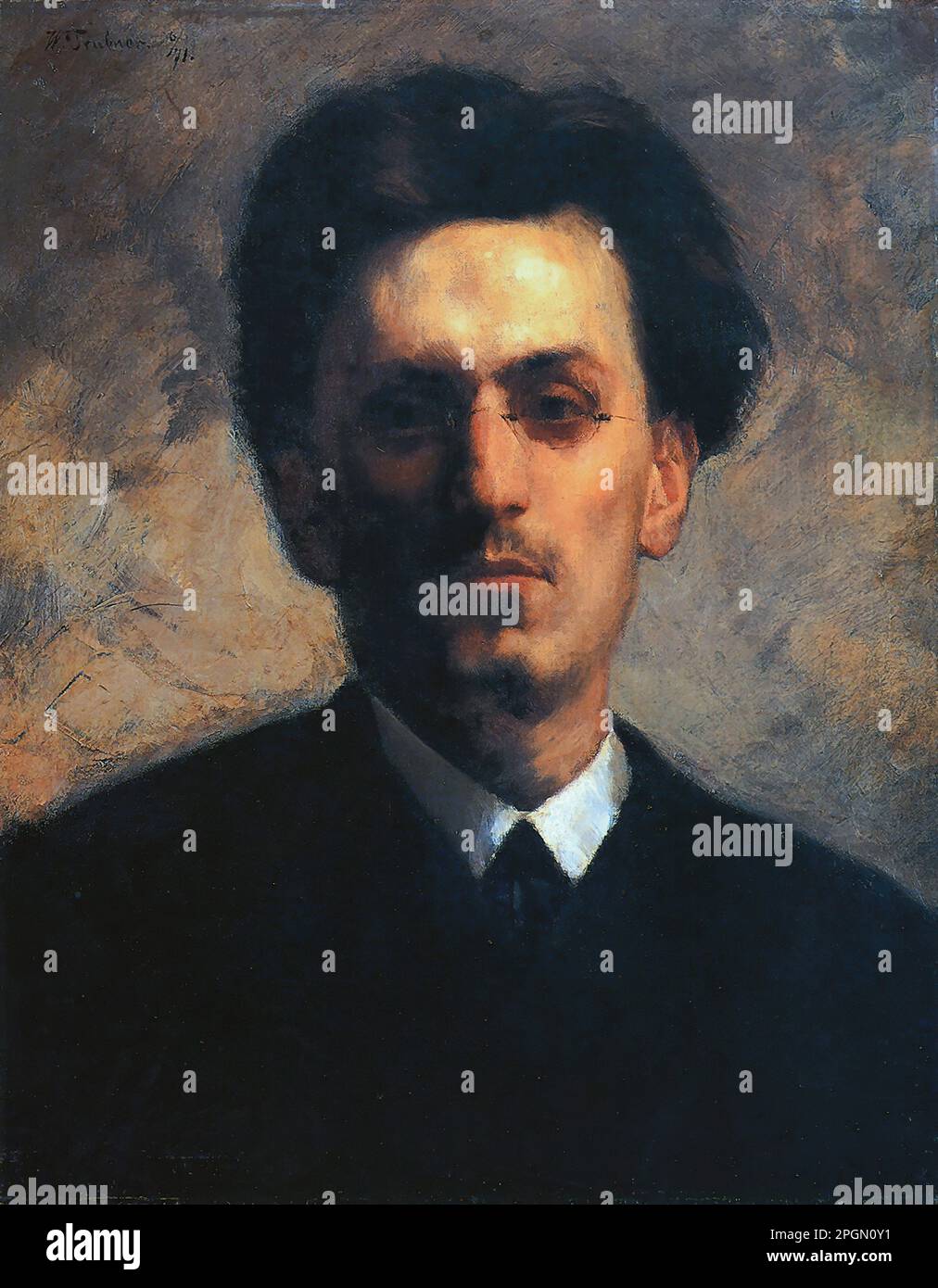 Trubner Wilhelm - Portrait of Carl Schuch - German School - 19th ...