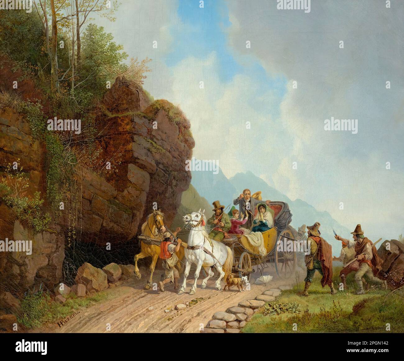 Burkel Heinrich - the Coach Ambush - German School - 19th and Early ...