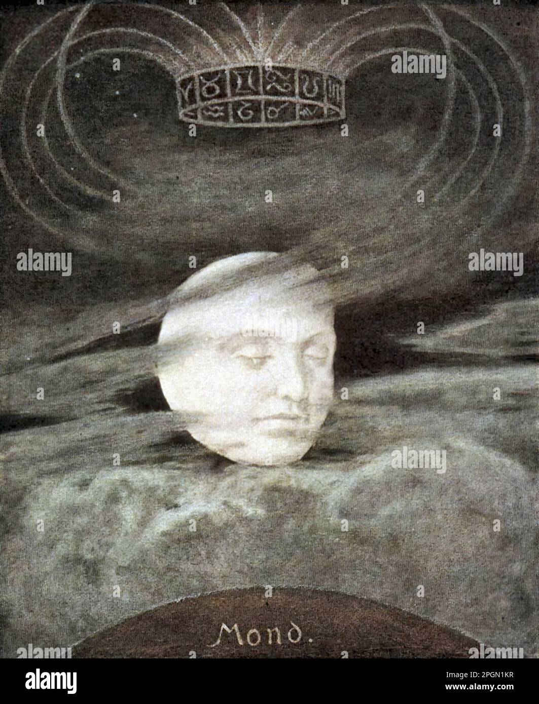 Thoma Hans - The Planets - Moon - German School - 19th Century - Thoma ...