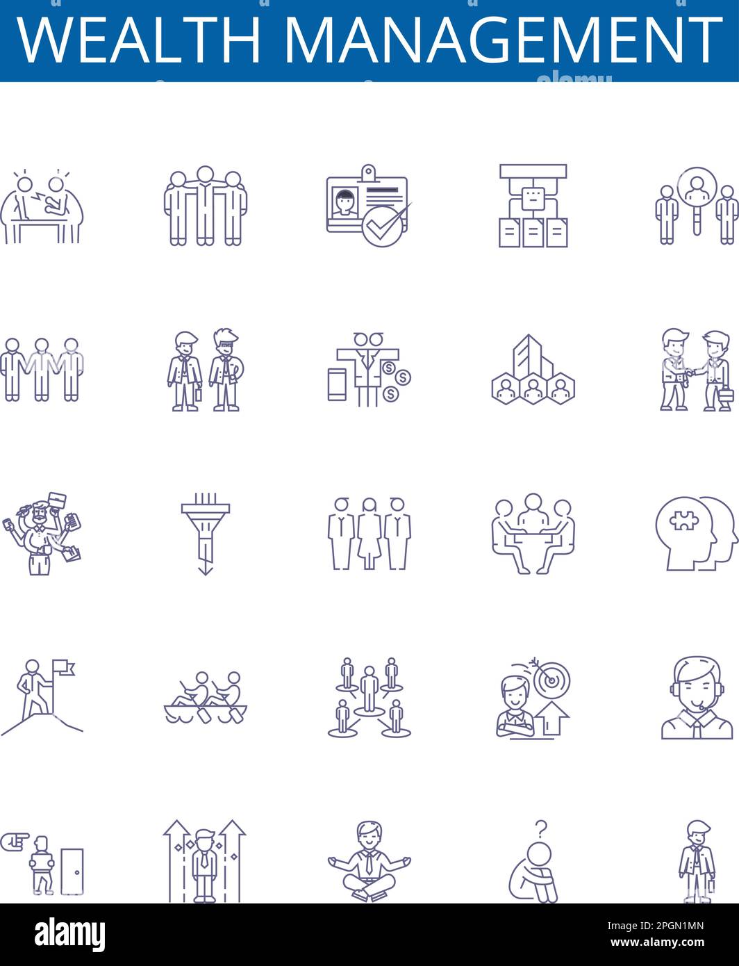 Wealth Management Line Icons Signs Set Design Collection Of Finance