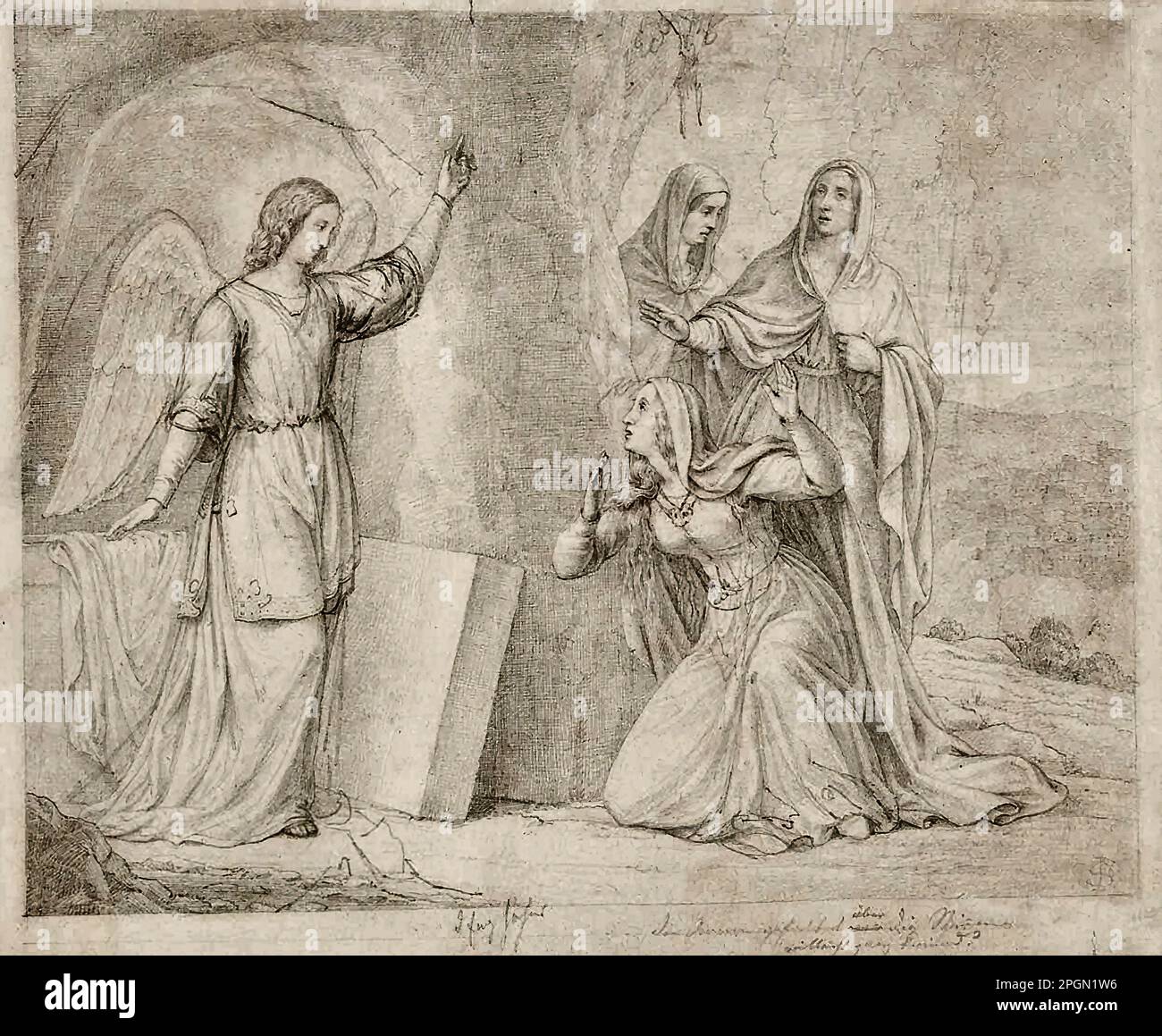 Angel announces the resurrection hi-res stock photography and images ...