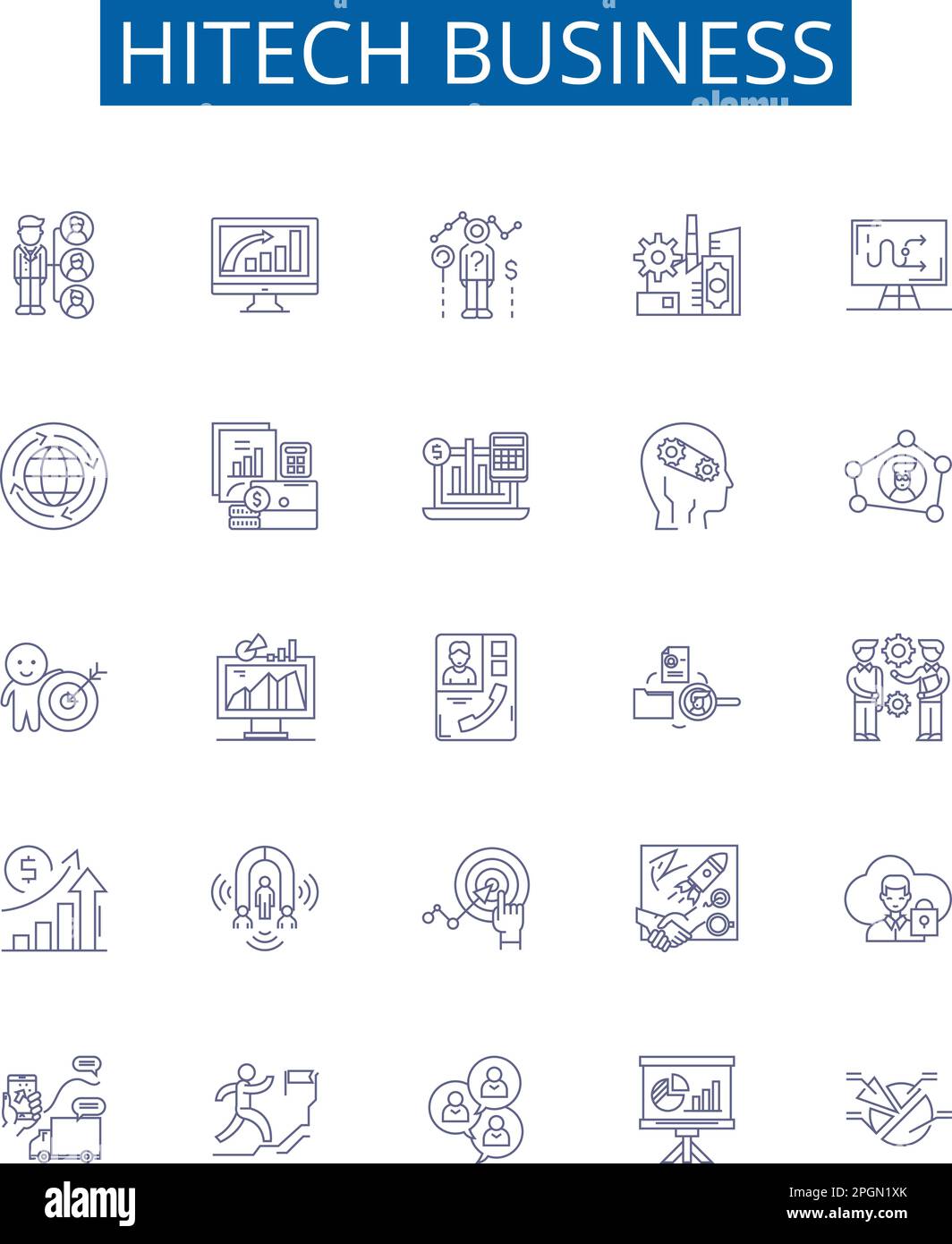 Hitech business line icons signs set. Design collection of Hitech ... Hitech business line icons signs set. Design collection of Hitech ...
