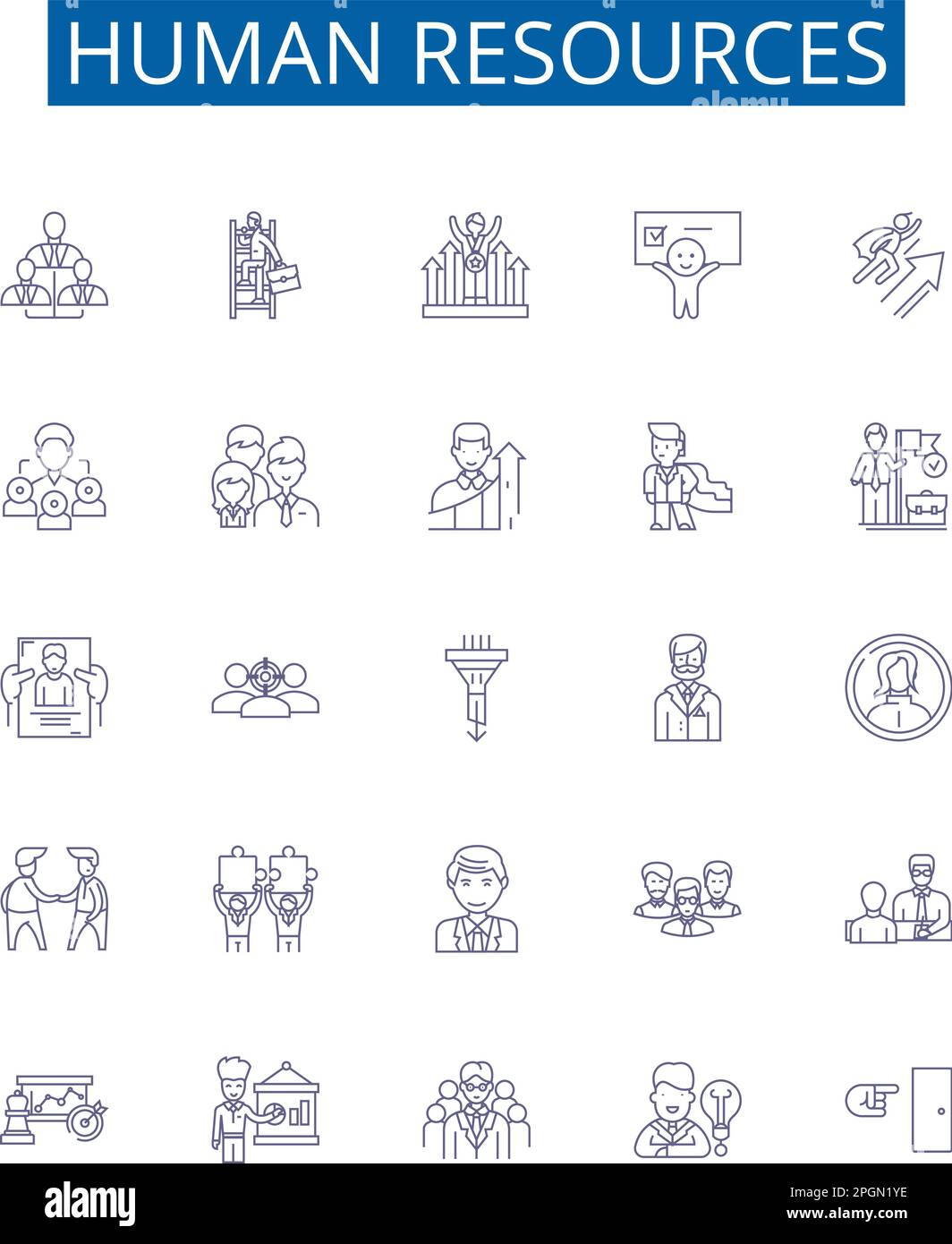 Human resources line icons signs set. Design collection of Personnel ...