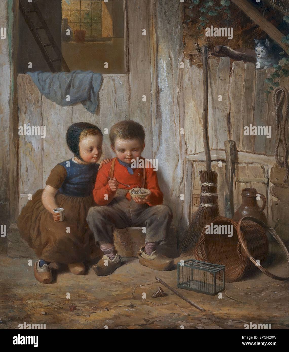 Bremen Johann Georg Meyer Von - Two Children With Bird's Nest - German ...