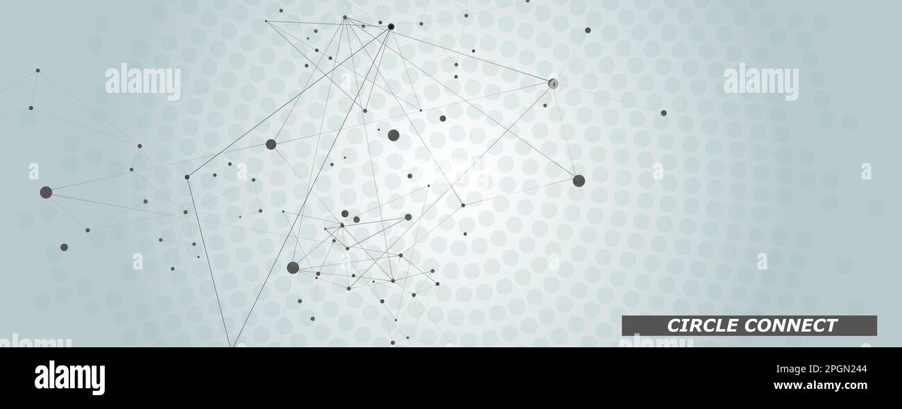 Vector connect network abstract line. Molecule geometric biology ...