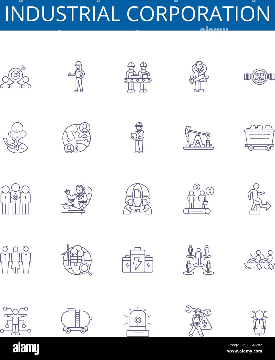 Industrial corporation line icons signs set. Design collection of ... Industrial corporation line icons signs set. Design collection of ...