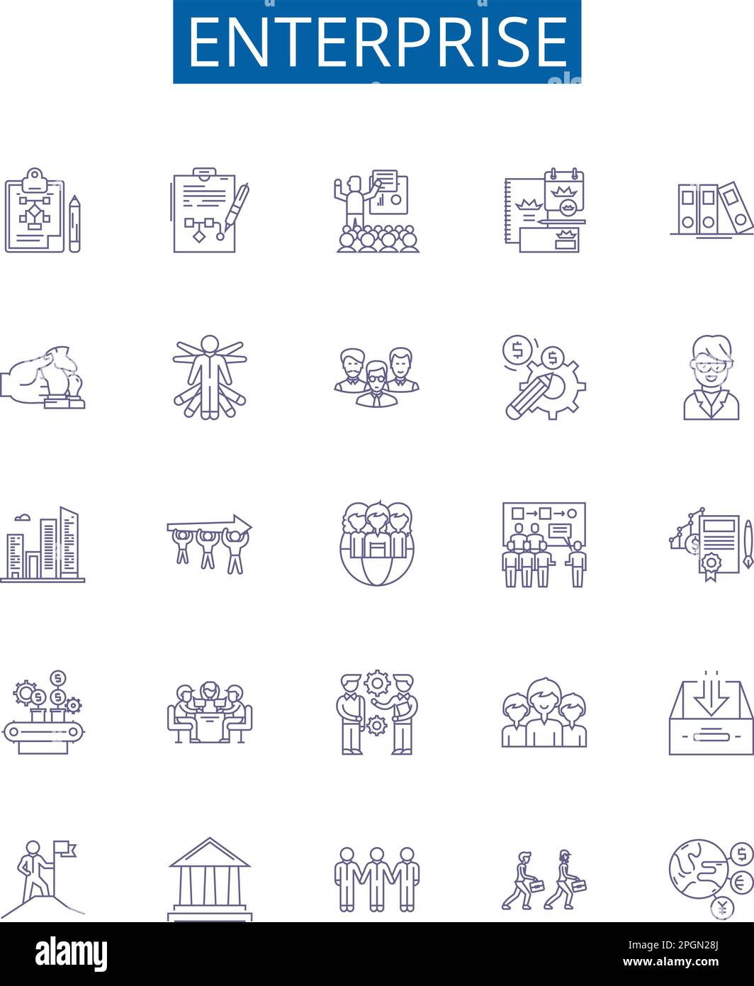 Enterprise line icons signs set. Design collection of Enterprise ...