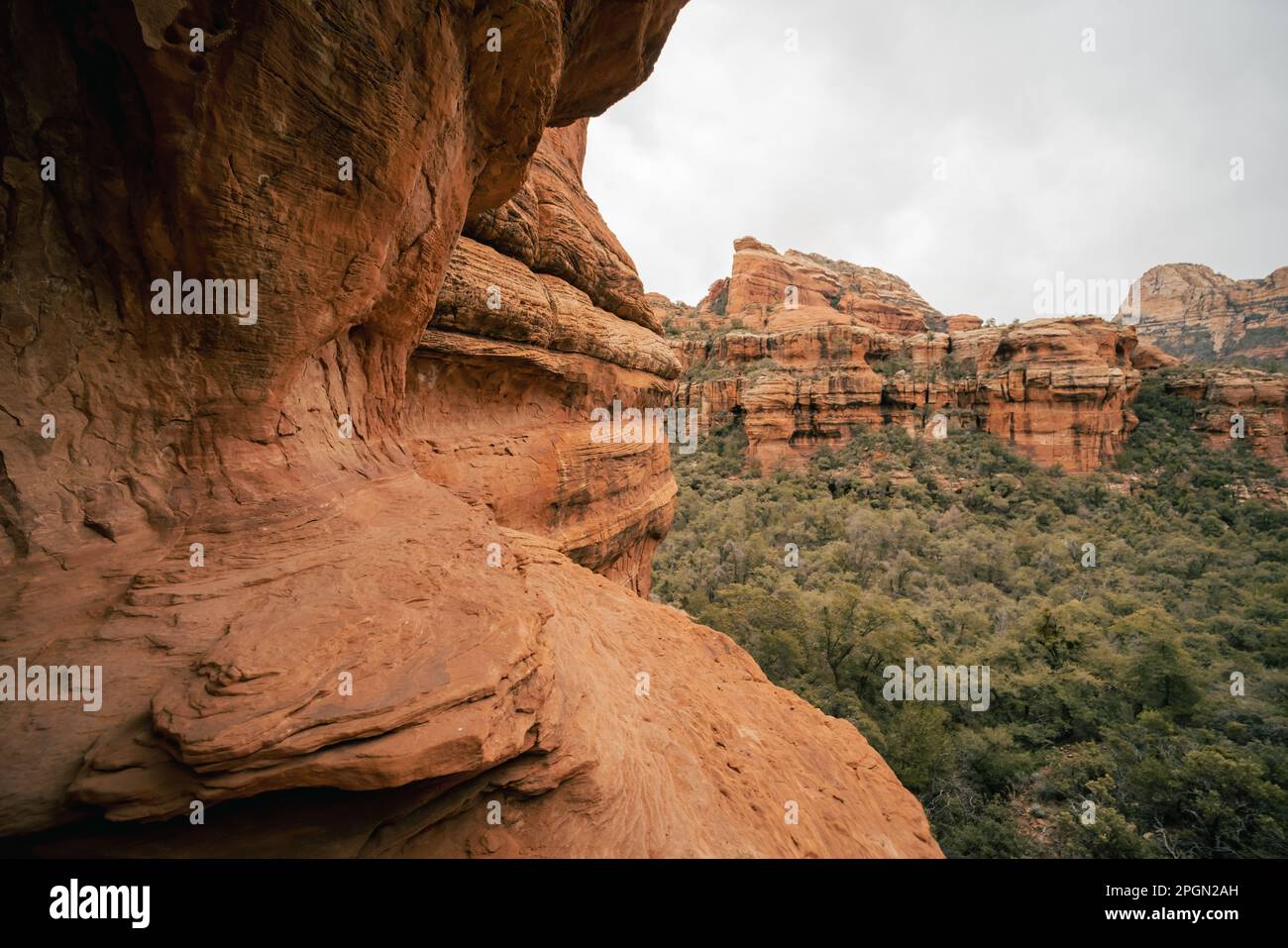 Ledge view near Secret Subway Cave in Boynton Canyon Sedona Arizona ...