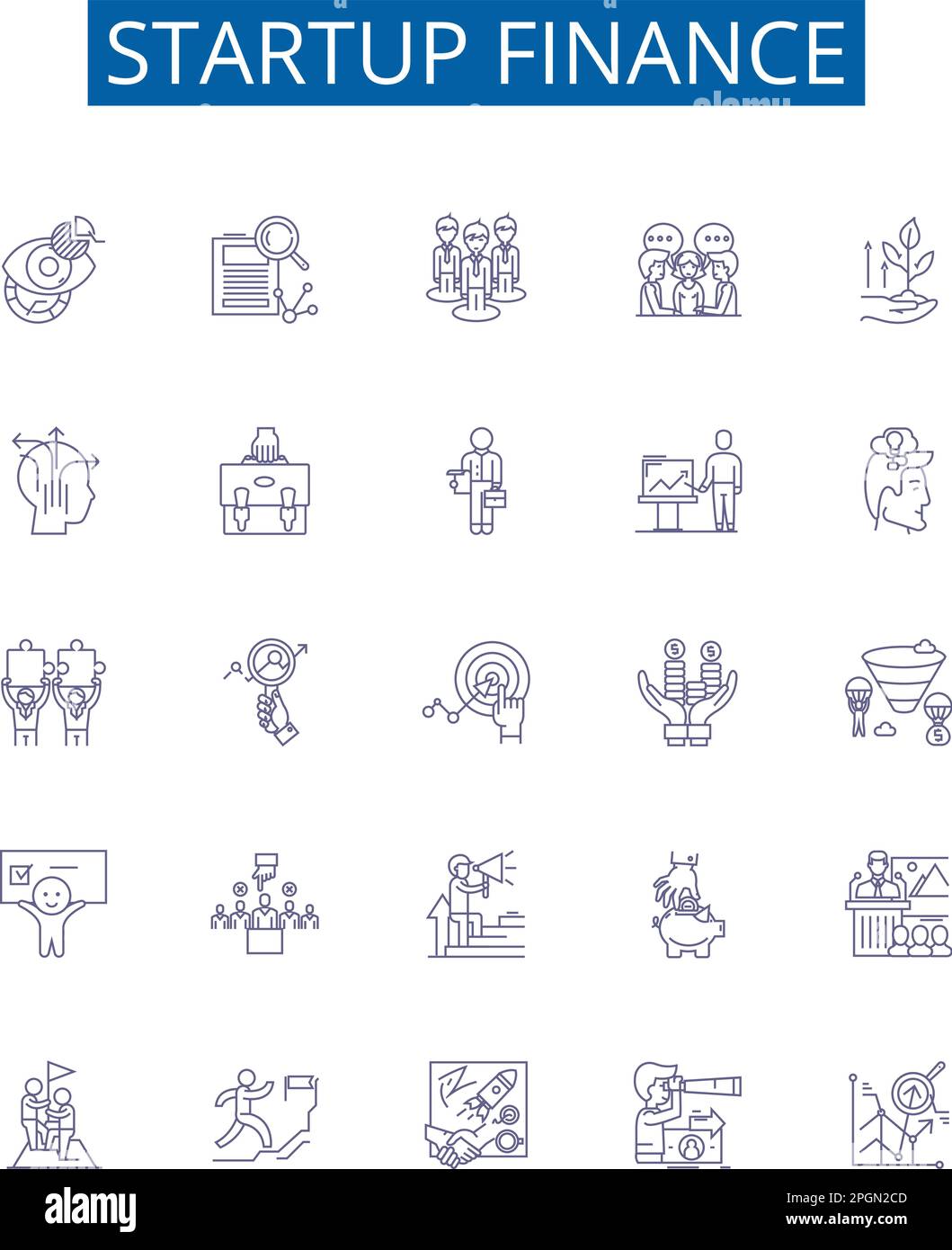 Startup finance line icons signs set. Design collection of Funding ...