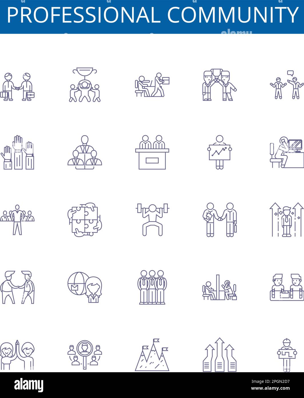 Professional community line icons signs set. Design collection of ...