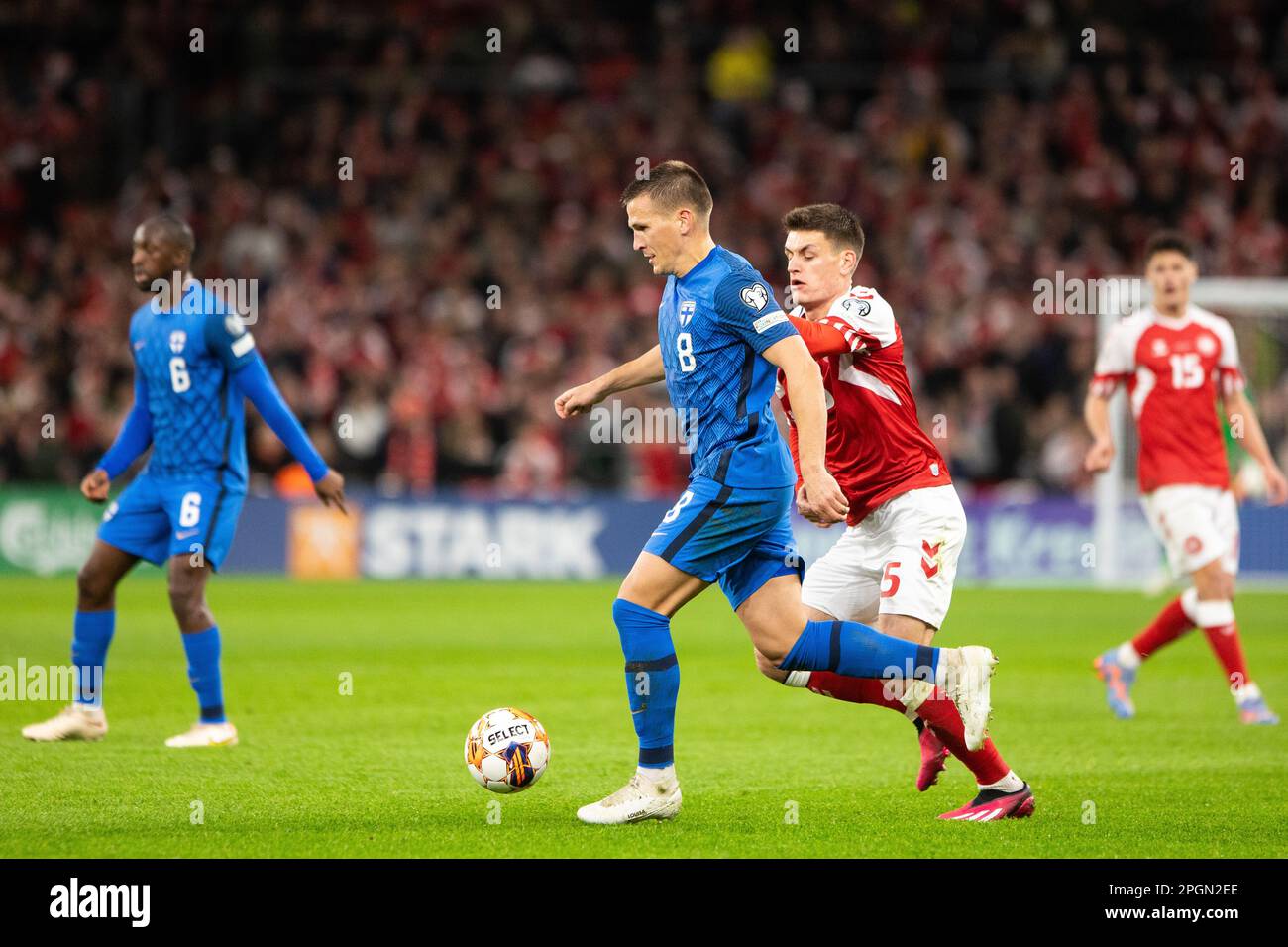 Copenhagen, Denmark. 23rd Mar, 2023. Robin Lod (8) of Finland and ...