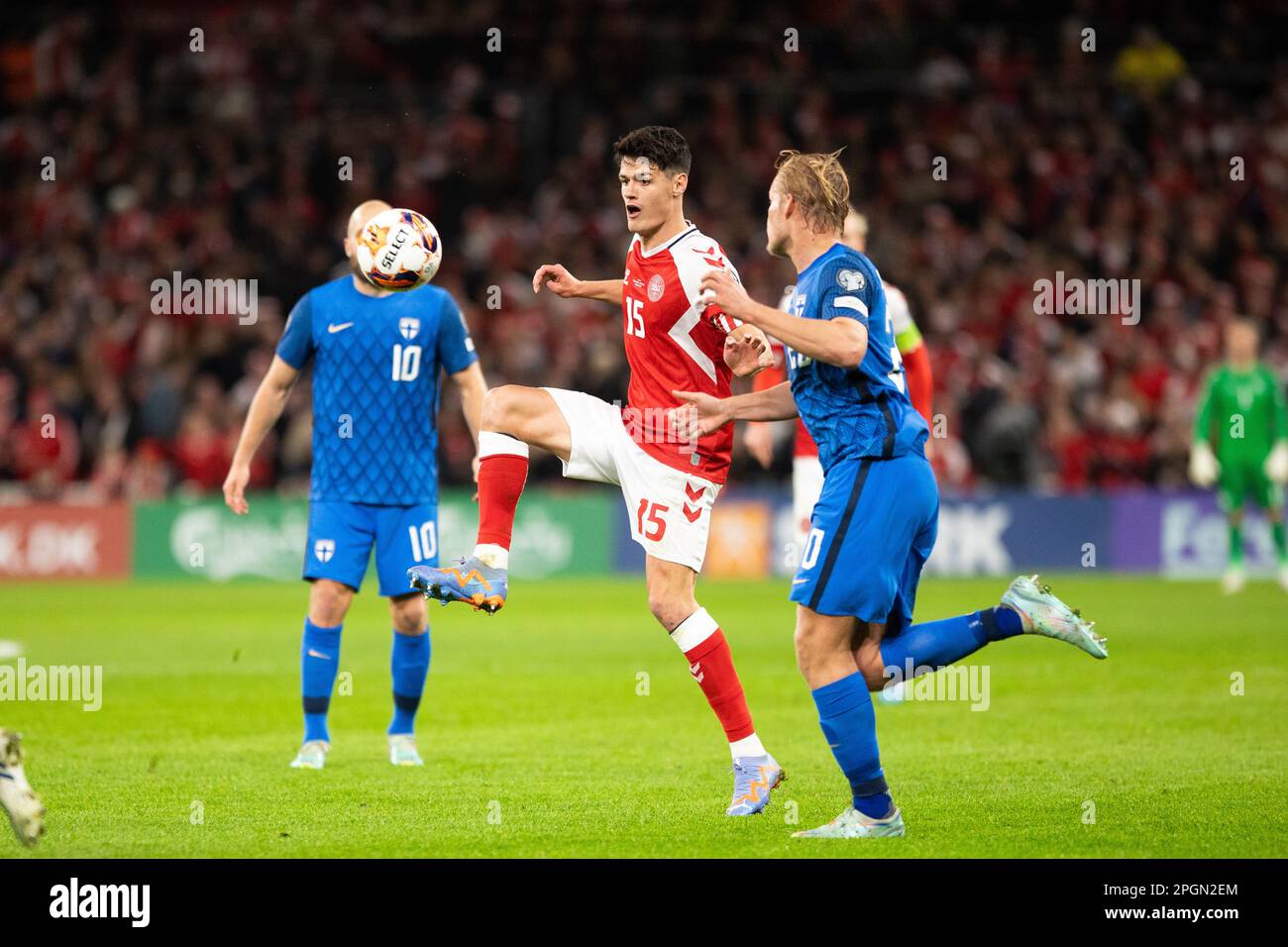 Copenhagen, Denmark. 23rd Mar, 2023. Christian Norgaard (15) of Denmark ...