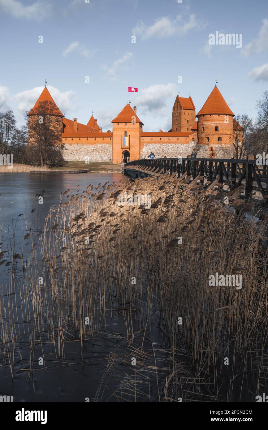 Medieval castle of Trakai, Vilnius, Lithuania, Eastern Europe, located ...