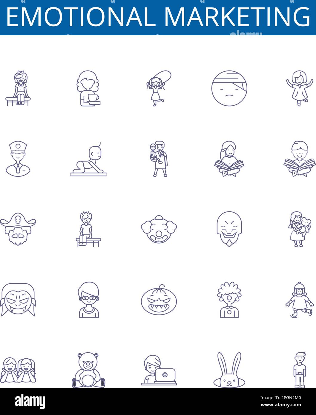 Emotional marketing line icons signs set. Design collection of Engaging ...