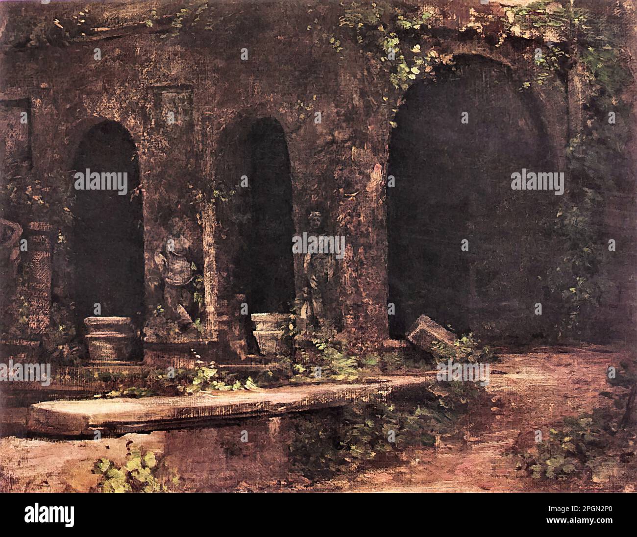 Blechen Carl - Grotto IN The Park Of Villa D'este Near Rome - German ...