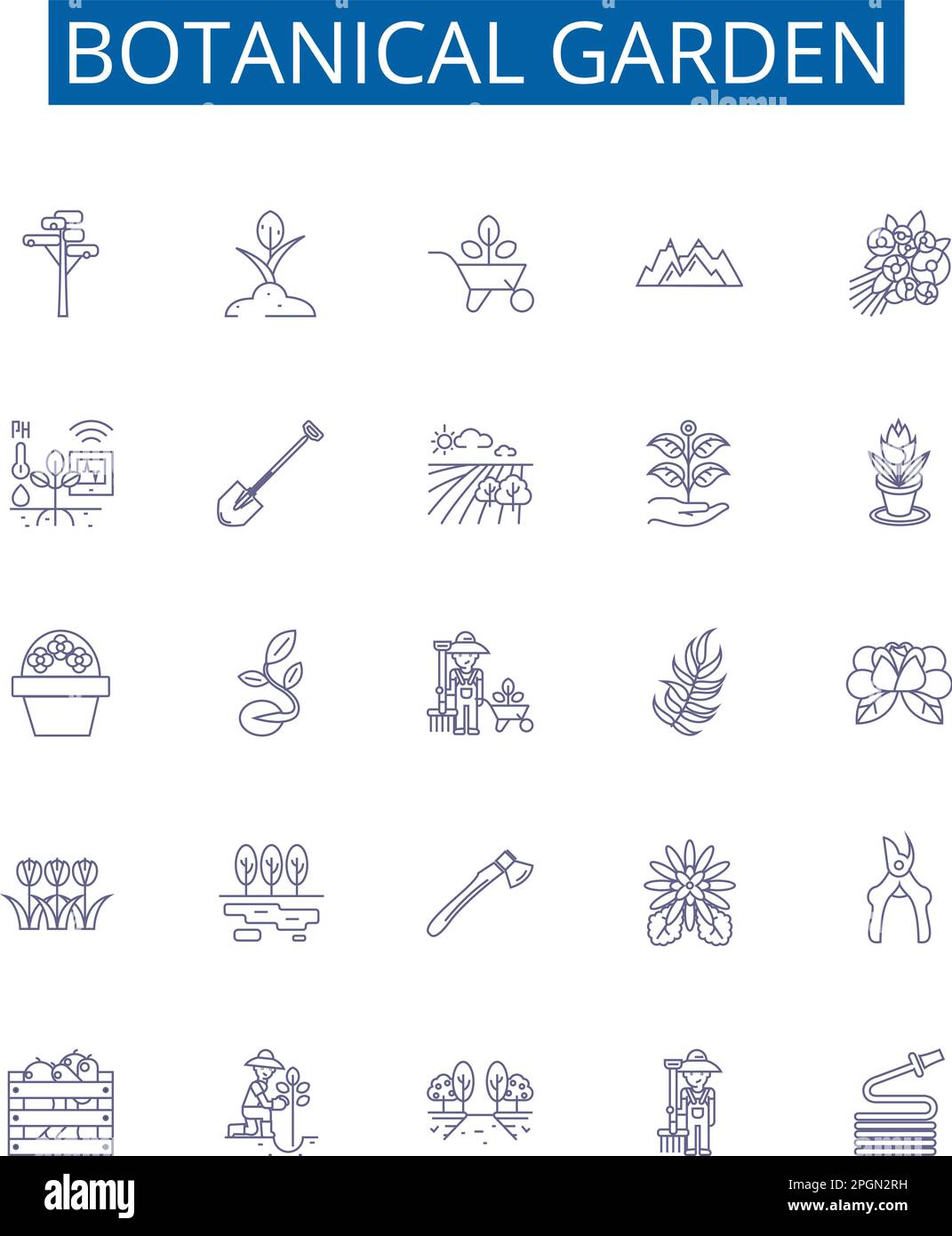 Botanical garden line icons signs set. Design collection of Garden ...