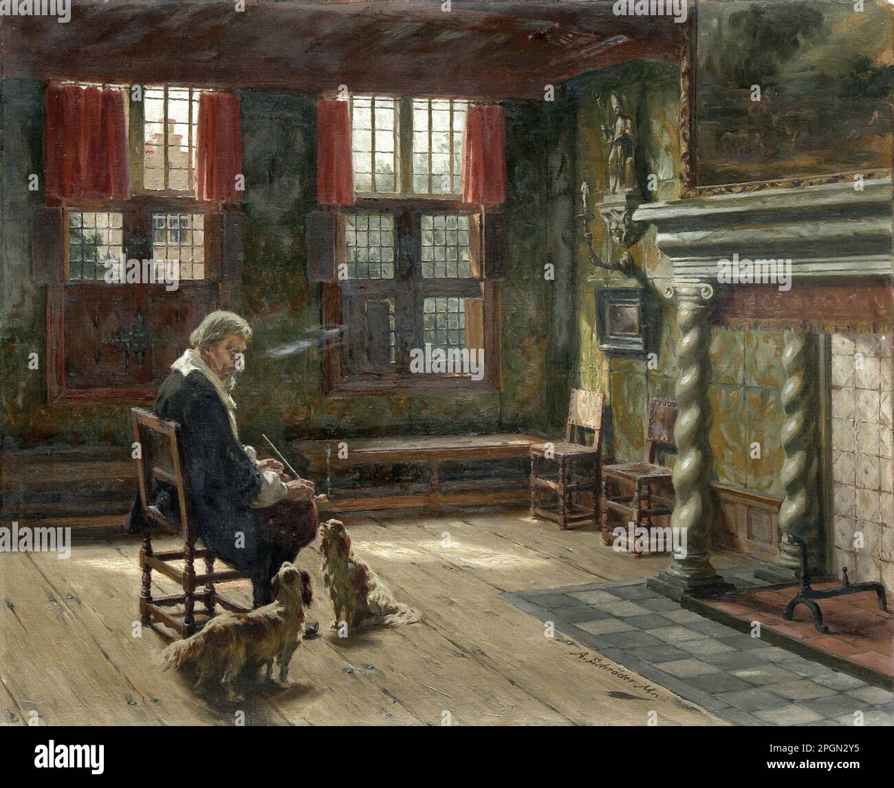 Schröder Albert Friedrich - Faithful Companions - German School - 19th ...