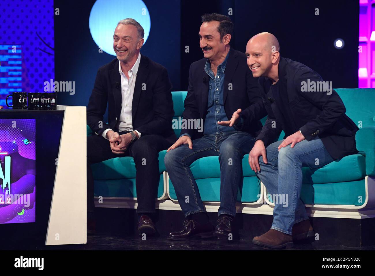 Milan, Italy. 23rd Mar, 2023. Milan - TV show "Tonight is Cattelan ...