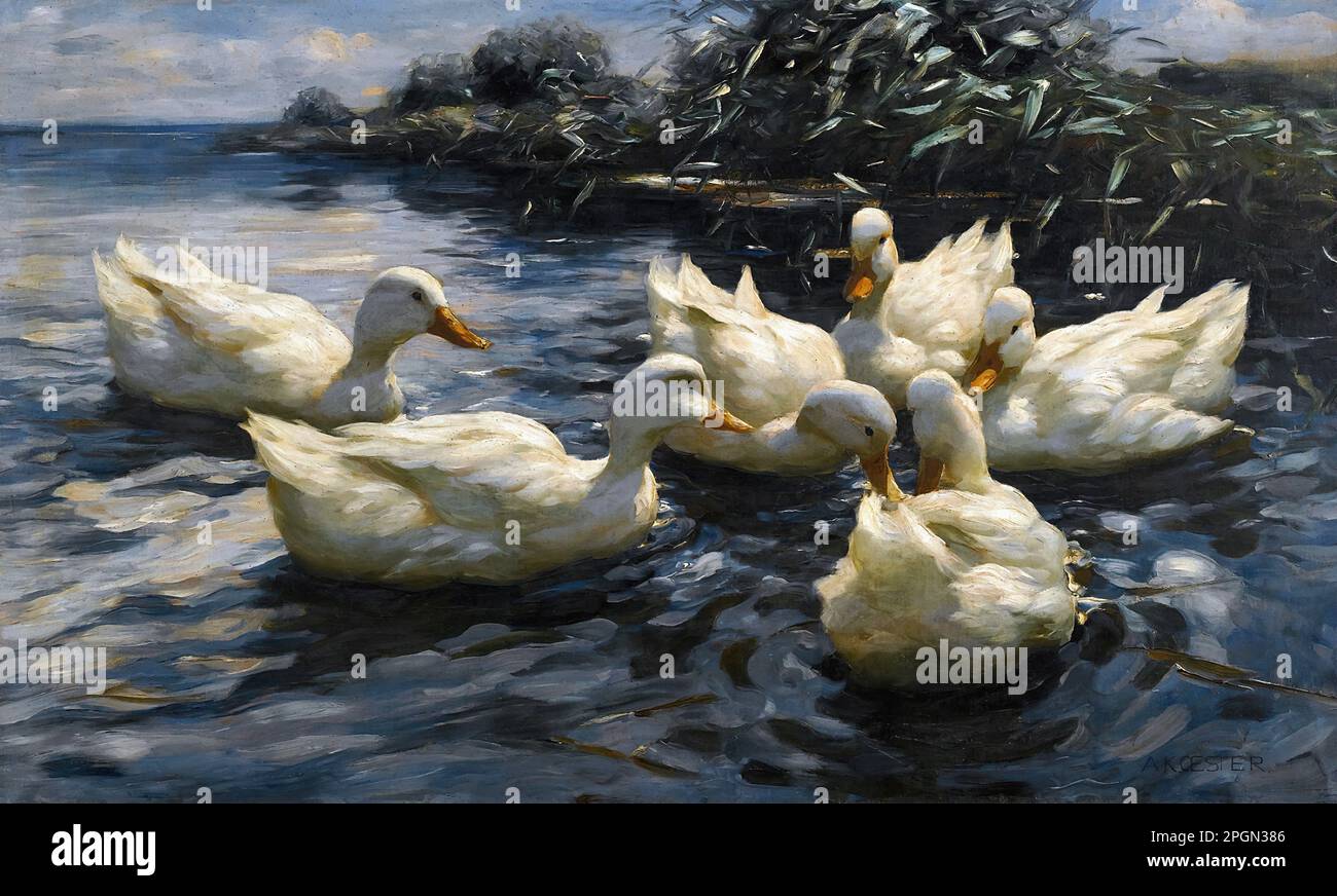 Koester Alexander - Six Ducks - German School - 19th and Early 20th ...